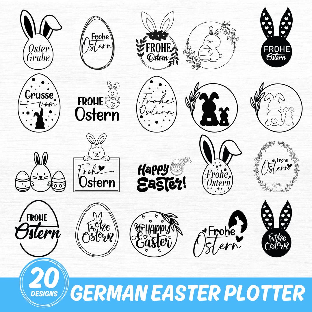 German Easter Plotter File Bundle SVG | Easter Designs in German | Cricut and Silhouette Cut ...