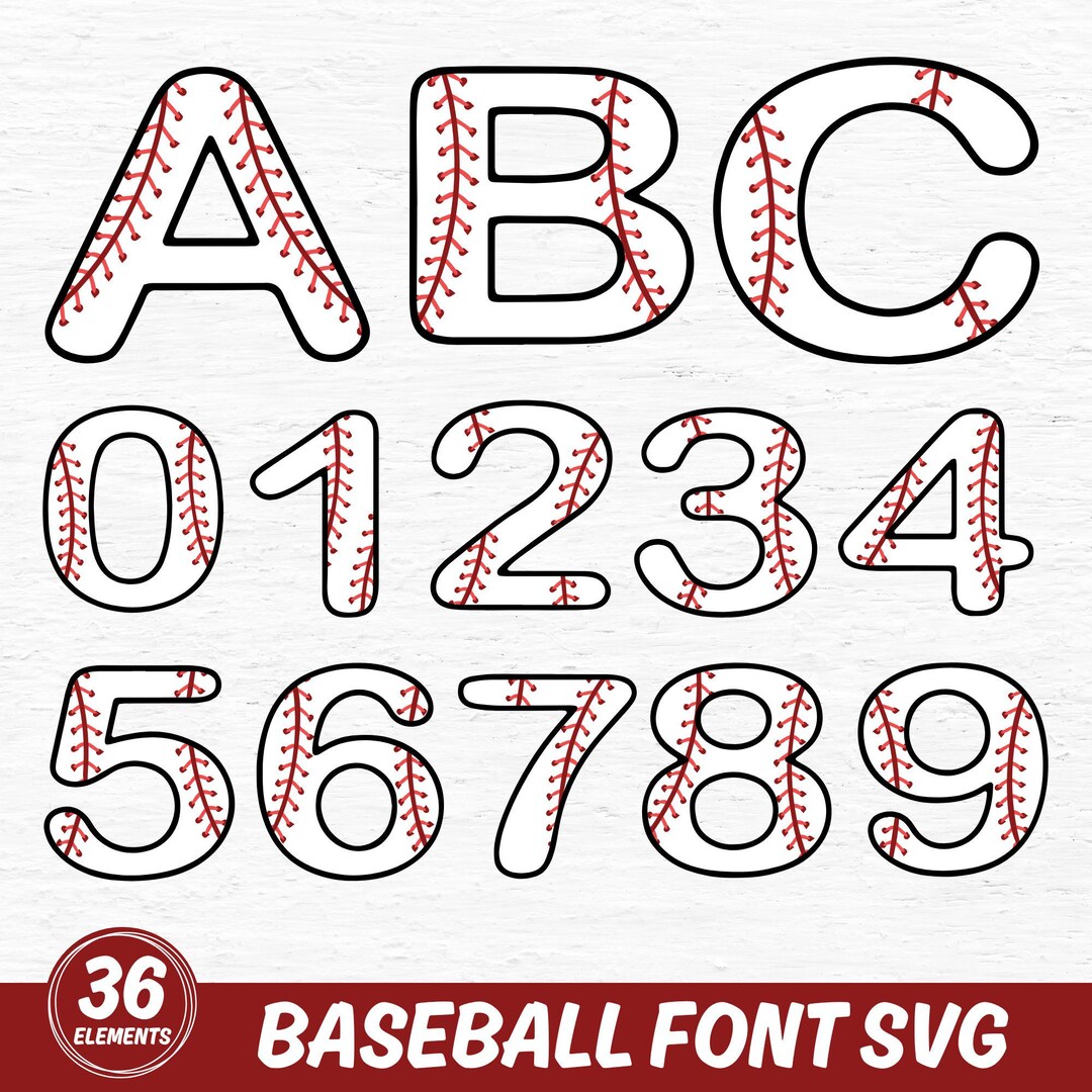 Baseball Font Svg, Varsity Letters Png, Baseball Team Alphabet ...