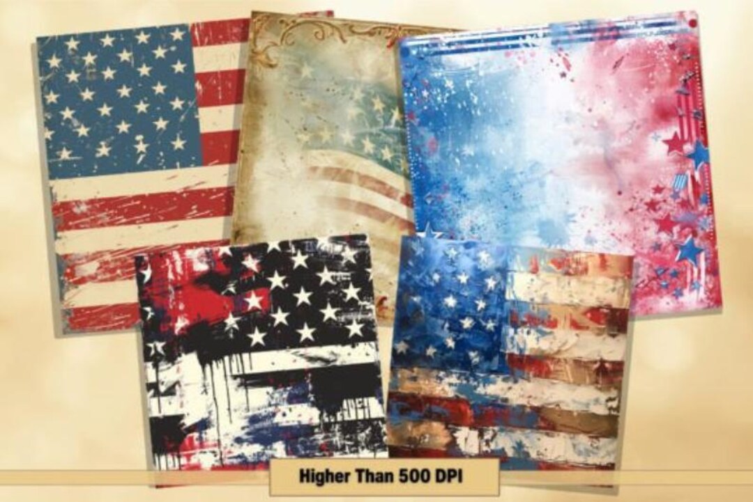 Grunge American Flag Digital Papers - 22 Patriotic USA Backgrounds for ...