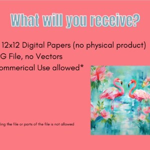 Tropical Flamingo Glitter Digital Paper Pack - 8 Instant Download ...