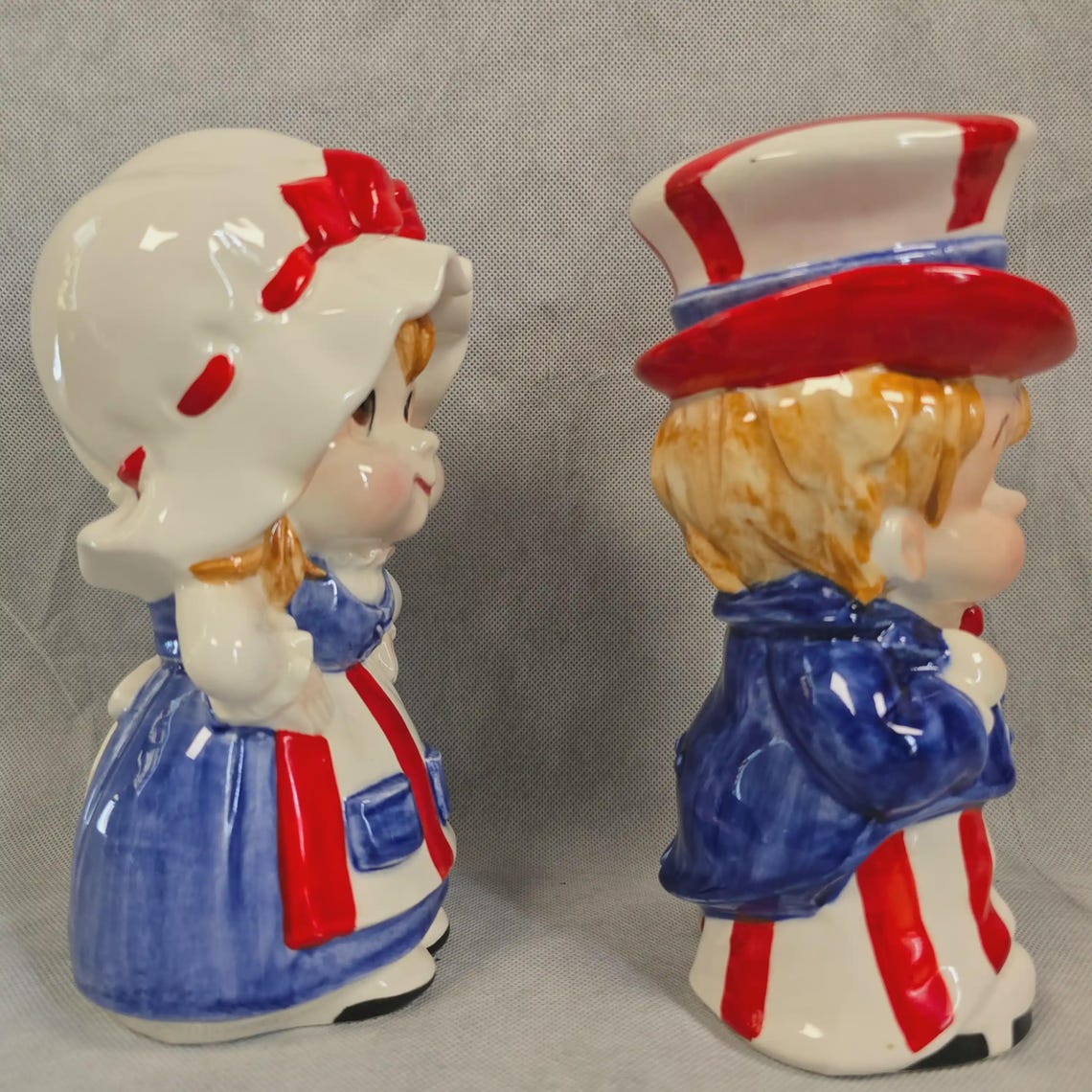 Uncle Sam Children Betsy Ross Coin Money Piggy Bank Ceramic Vintage ...