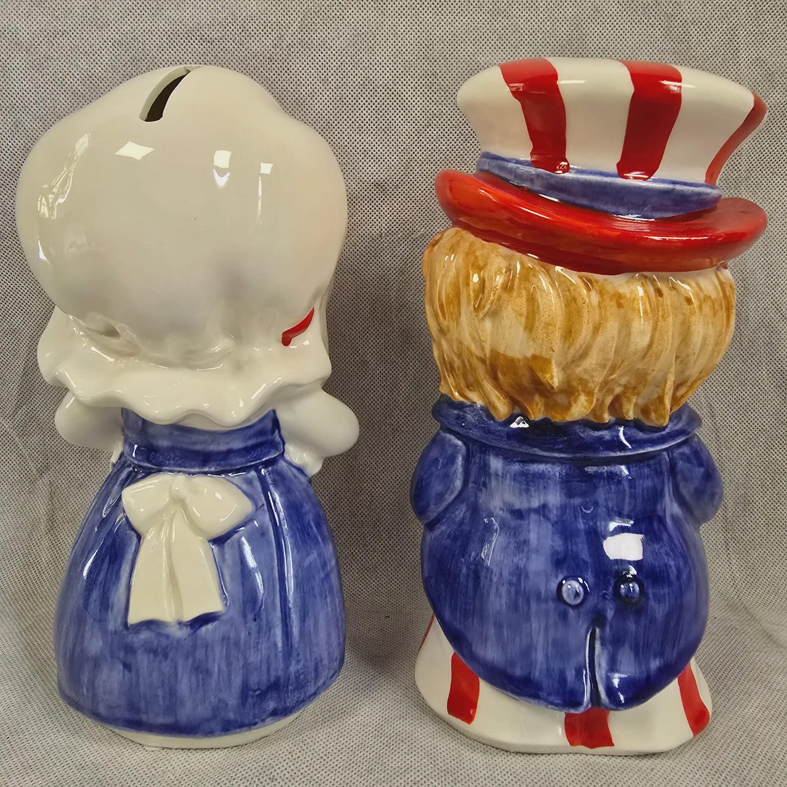 Uncle Sam Children Betsy Ross Coin Money Piggy Bank Ceramic Vintage ...