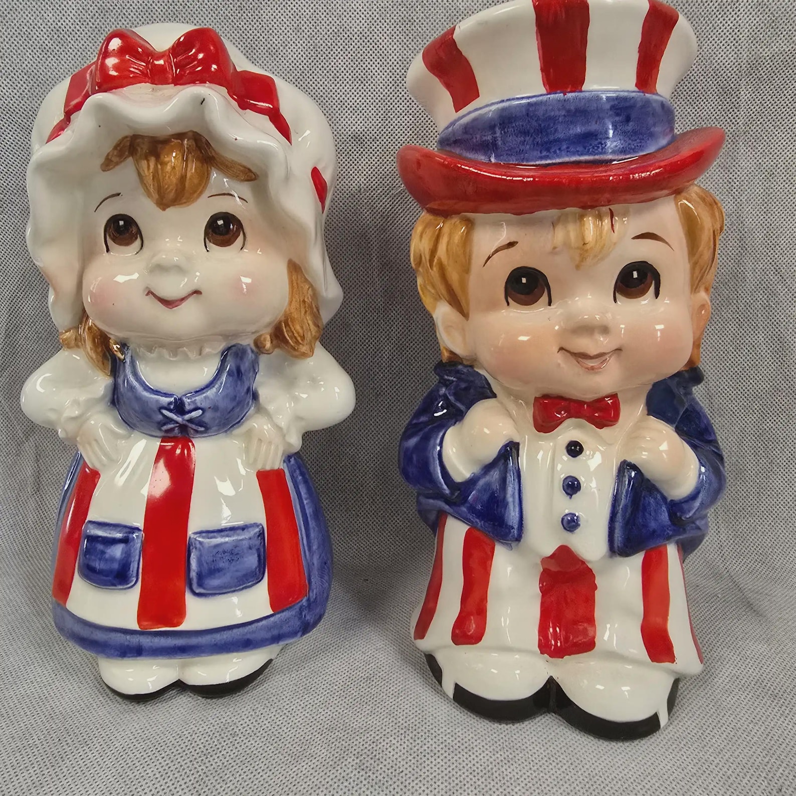 Uncle Sam Children Betsy Ross Coin Money Piggy Bank Ceramic Vintage ...