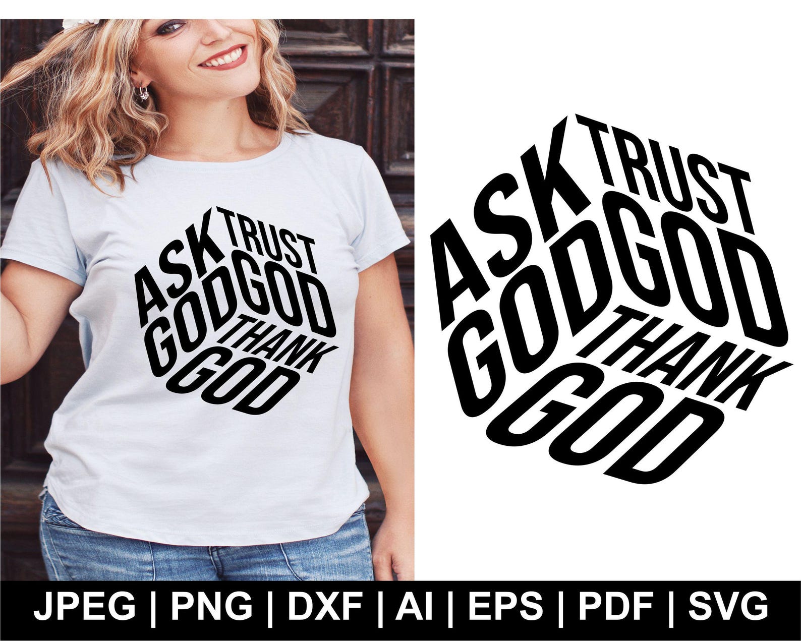 Christian SVG Bundle: Ask, Tell, Thank, Trust God (digital Download) - Etsy
