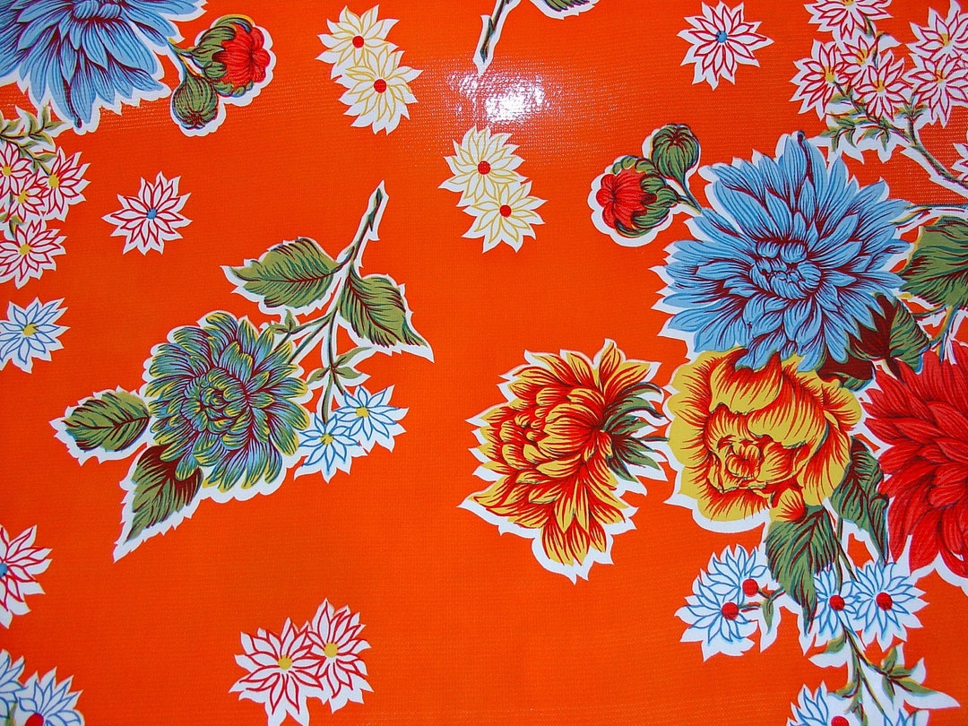 Mums on Orange Oilcloth Full Bolt of 12 Yards - Etsy