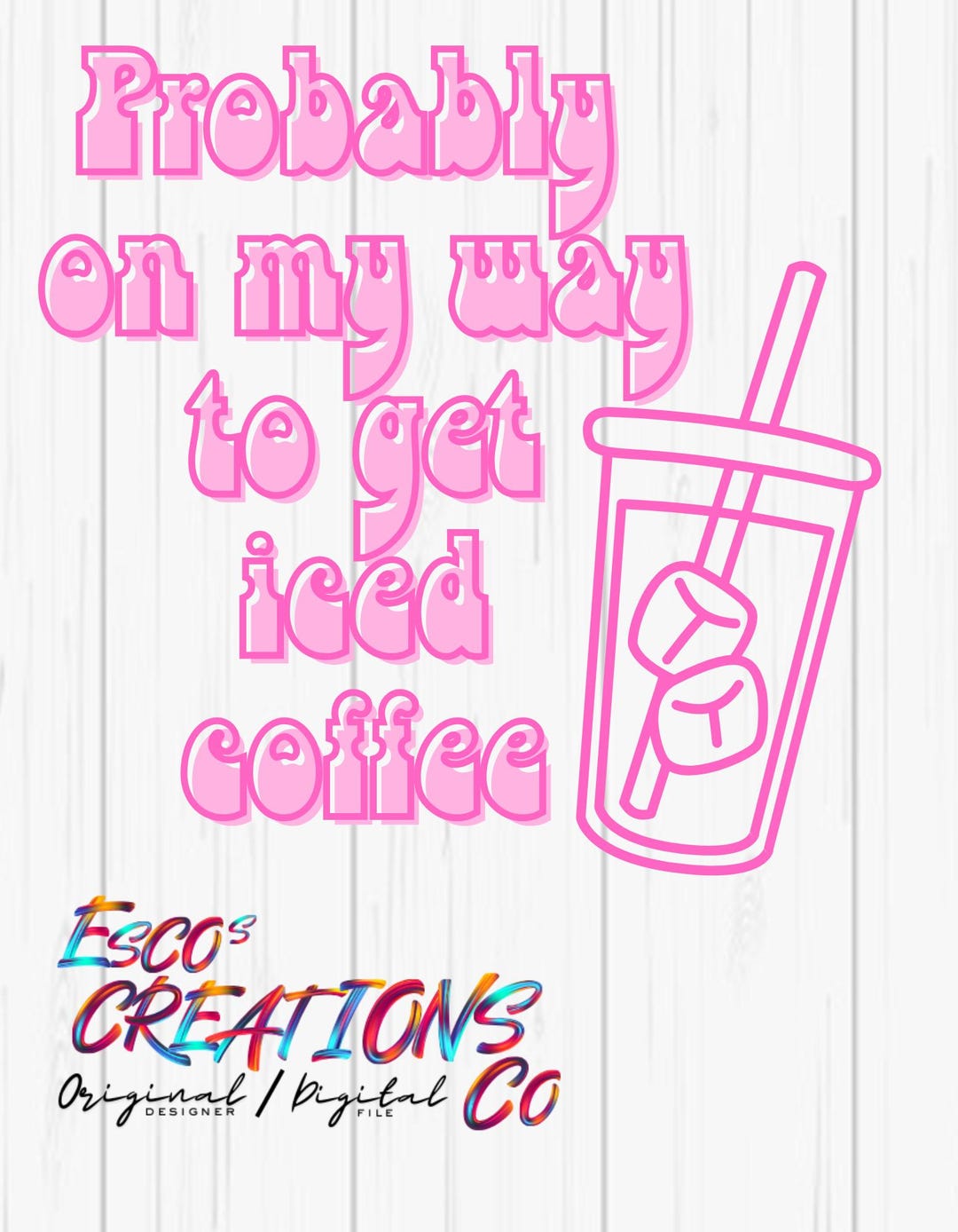 Iced Coffee Lover Digital Print (PNG, SVG) - Etsy