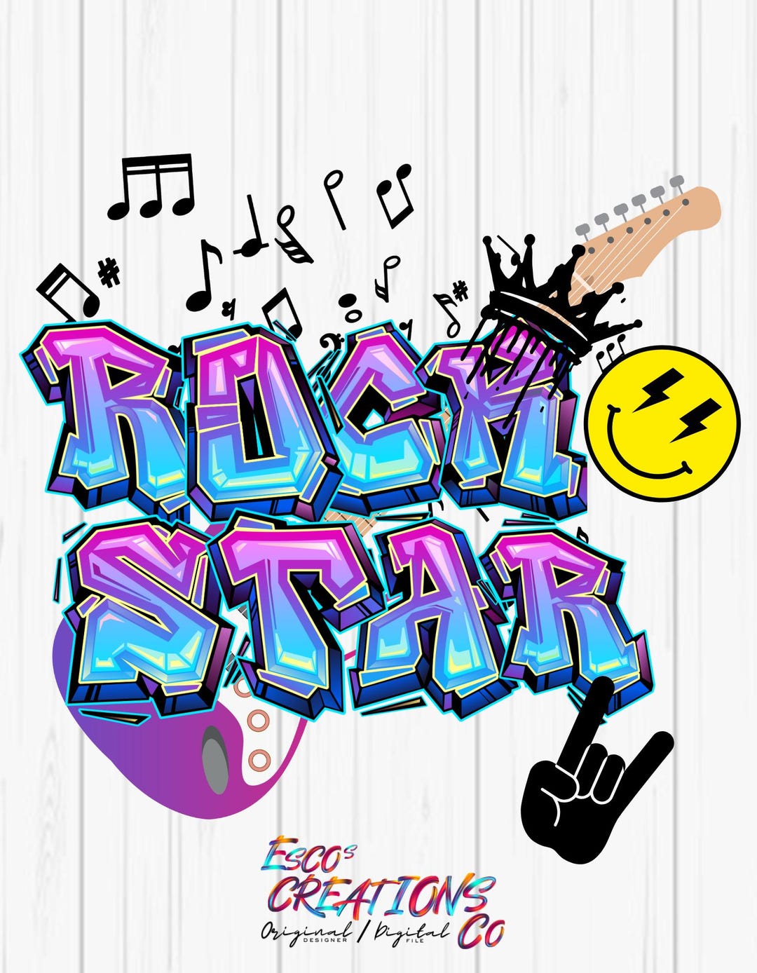 Rockstar Graffiti Digital Print (PNG, SVG) - Etsy