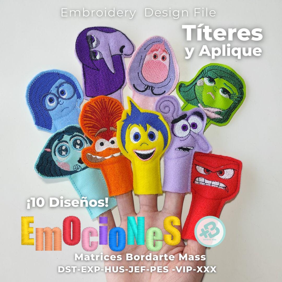 Embroidery Matrix Puppet Finger Puppet Intensely X9 Emotions 10cm ...