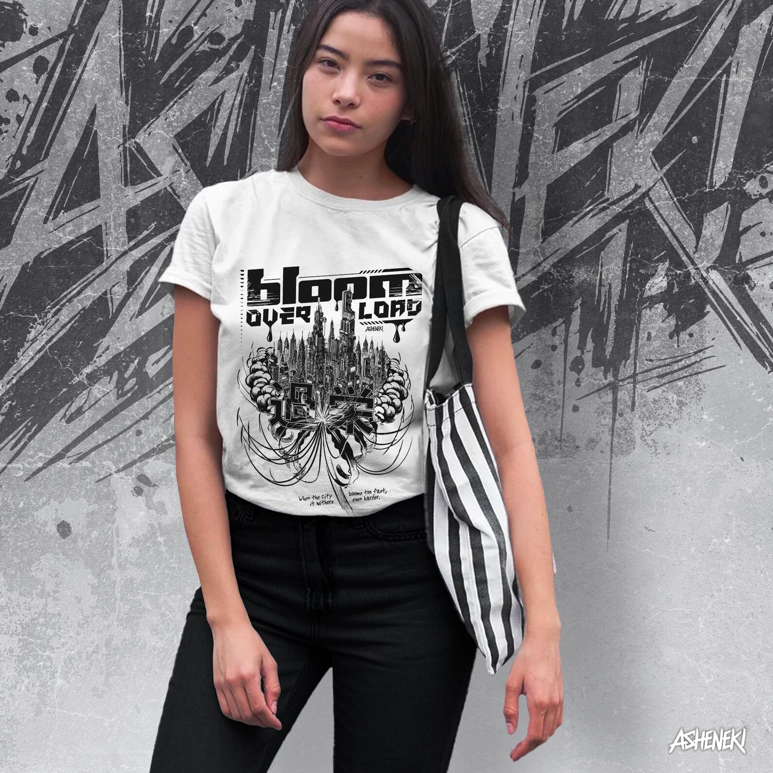 City Dystopian Shirt Futuristic Cityscape Tshirt Japanese Streetwear ...