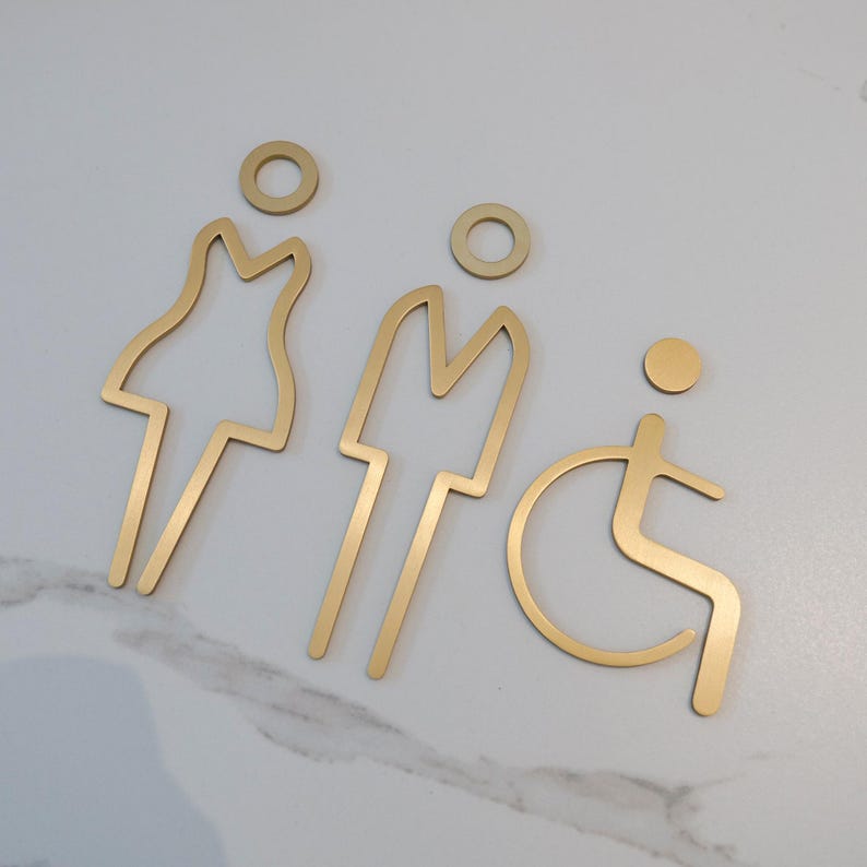 Personalized Solid Brass Bathroom Signs, Custom Brass Signs,engraved ...