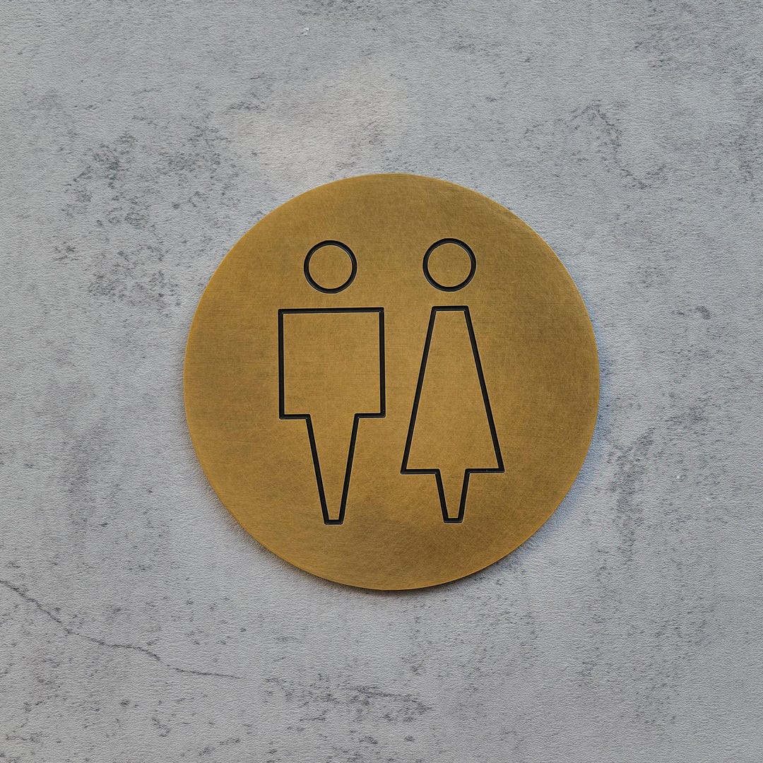 Personalized Solid Brass Bathroom Signs,custom Brass Signs,wedding ...