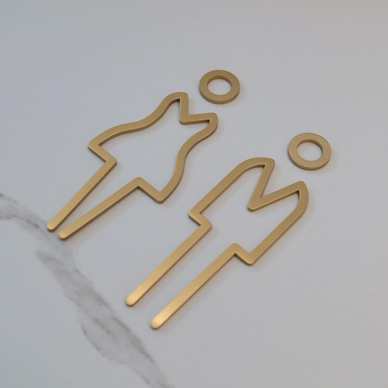 Personalized Solid Brass Bathroom Signs, Custom Brass Signs,engraved ...