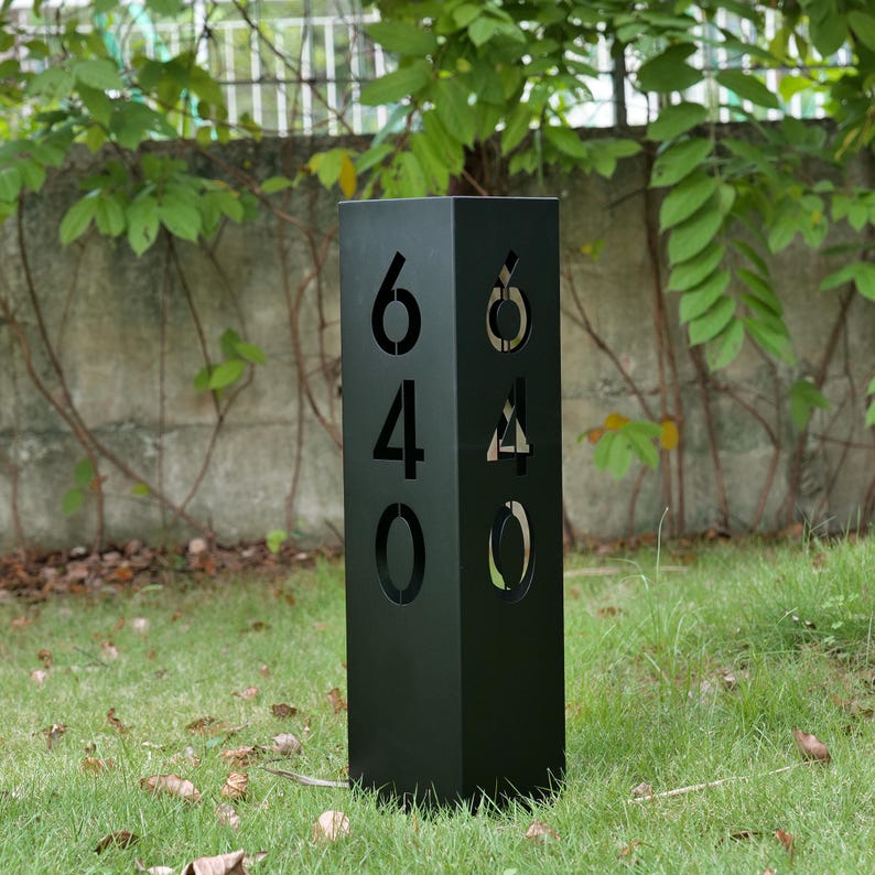Personalized Metal Address Bar,yard Steel Post,4 Sides House Number ...