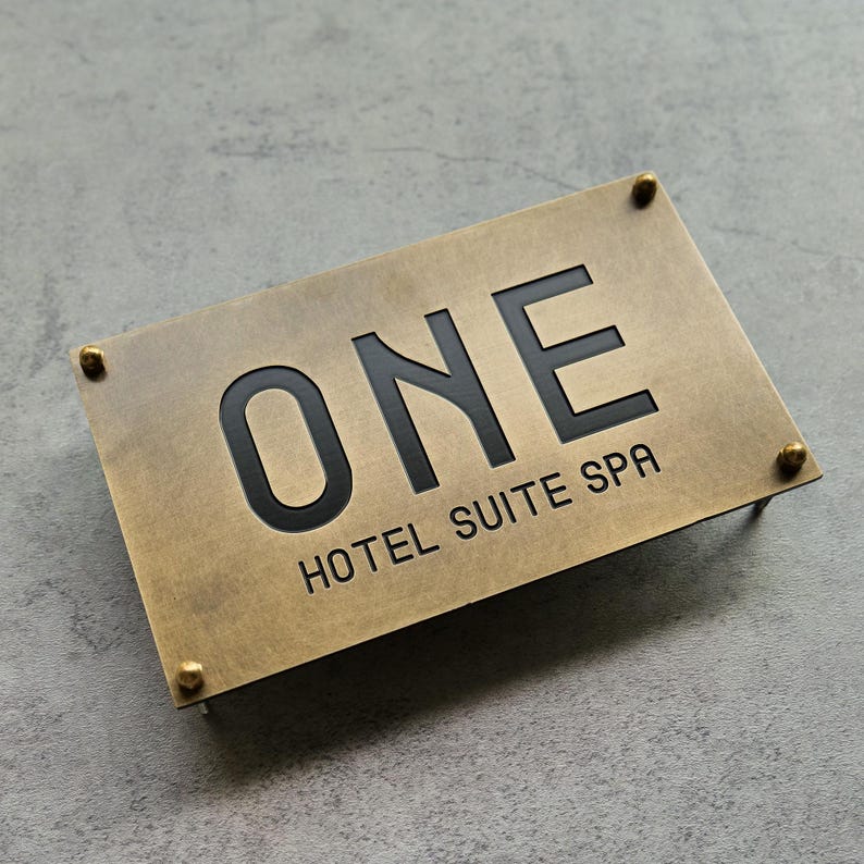 Custom Solid Brass Signs, Brass Signs, Engraved Office Plaques, Metal ...