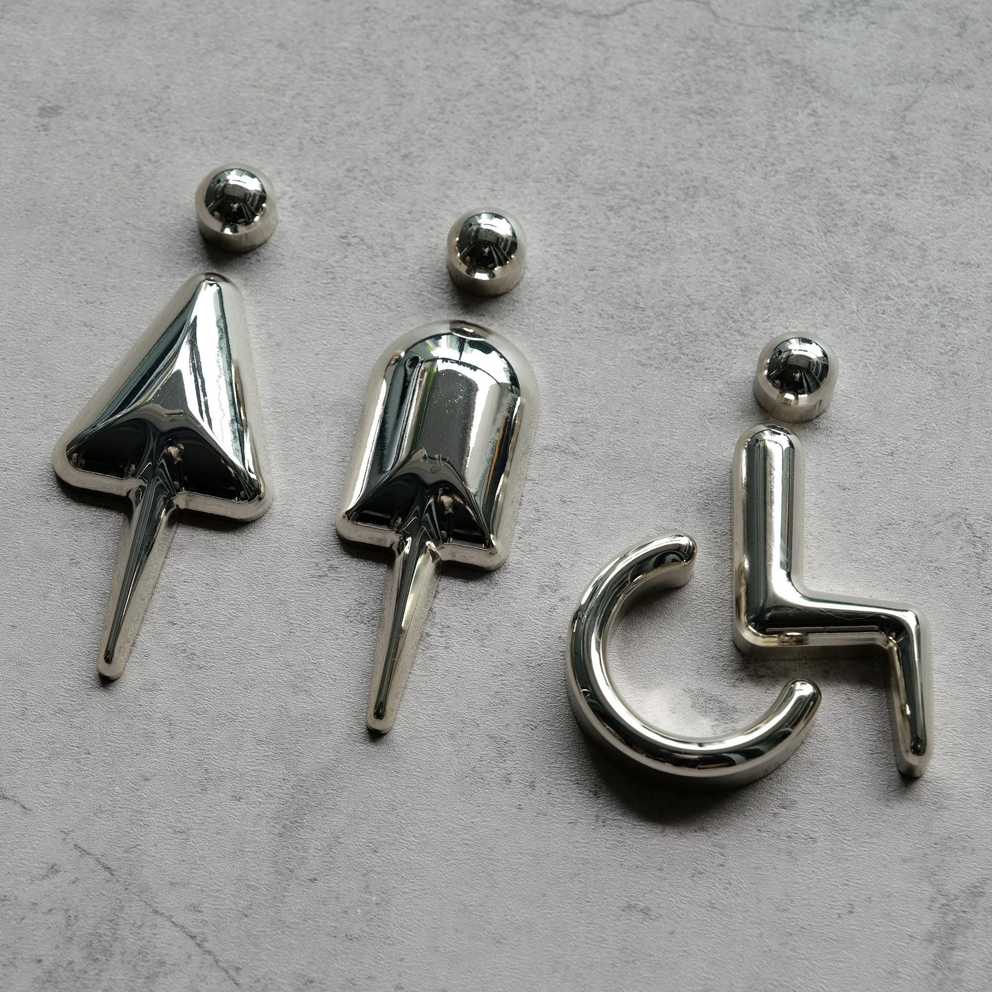 Personalized 3D Luxury Toilet Signage|toilet Signs|modernbathroom Door ...