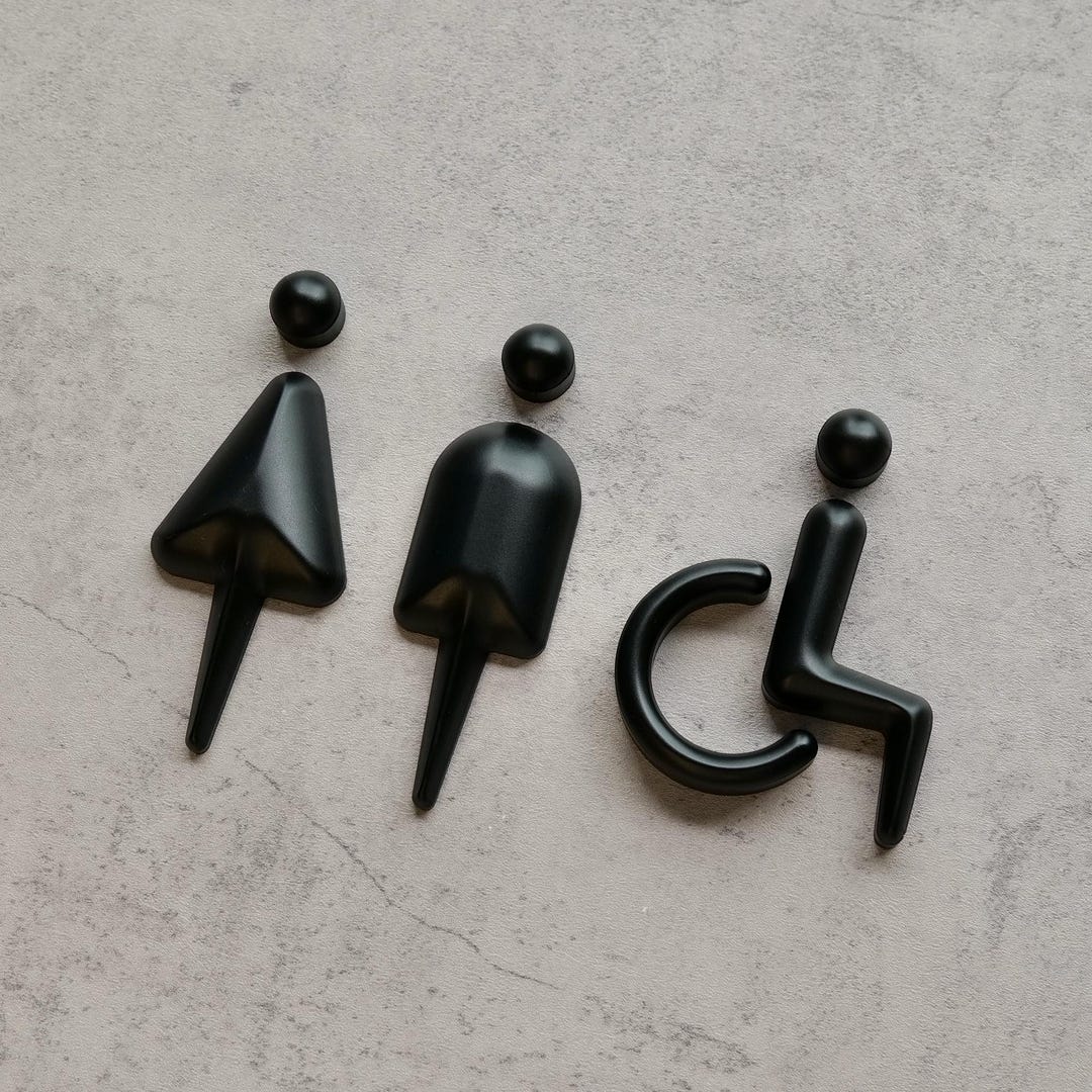 3D Luxury Toilet Signage | Toilet Signs | Modern Toilet Signs ...