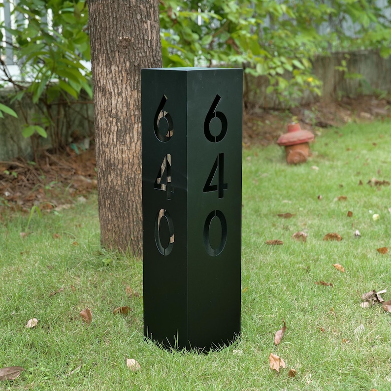 Personalized Metal Address Bar,yard Steel Post,4 Sides House Number ...
