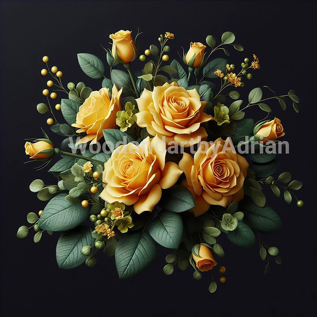 Yellow Roses,laser Engraving Wood Art, Digital File, Laser Cut, Digital ...