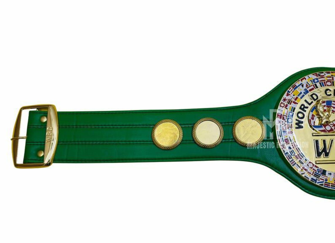Custom WBC Style Boxing Belt | World Championship Belt | Green Leather ...