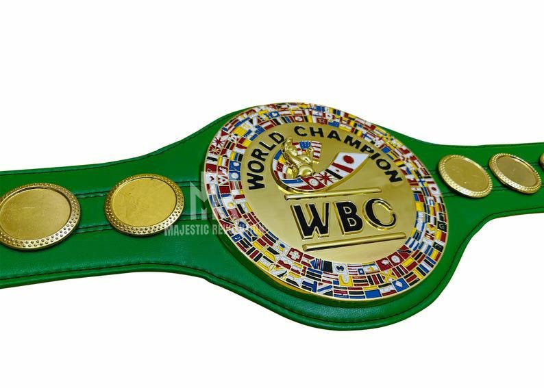 Custom WBC Style Boxing Belt | World Championship Belt | Green Leather ...