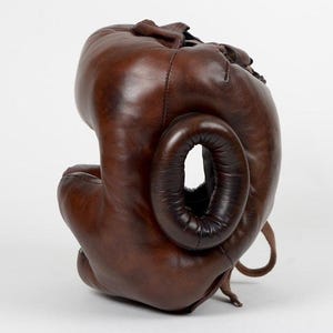 Authentic Vintage Brown Leather Boxing Helmet – Retro Sparring Gear ...