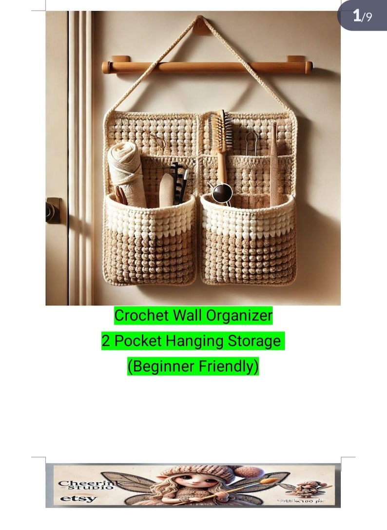 Boho Crochet Wall Organizer Pattern: Hanging Storage With Pockets (PDF ...