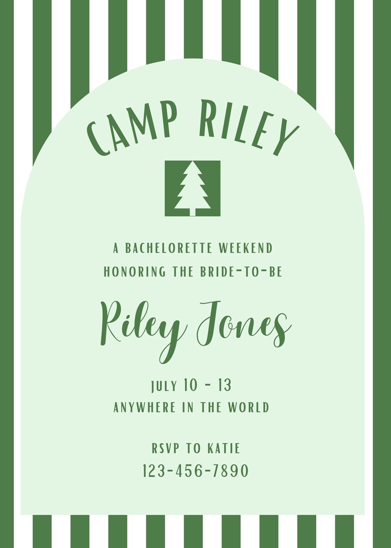 Editable Parent Trap Inspired Camp Bachelorette Invitation Template - Etsy