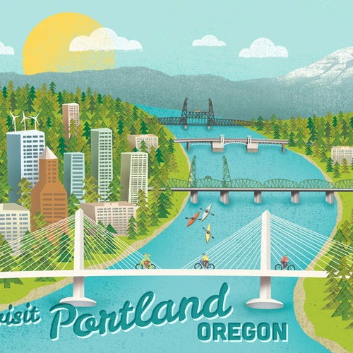 Portland Bridges Print | Etsy