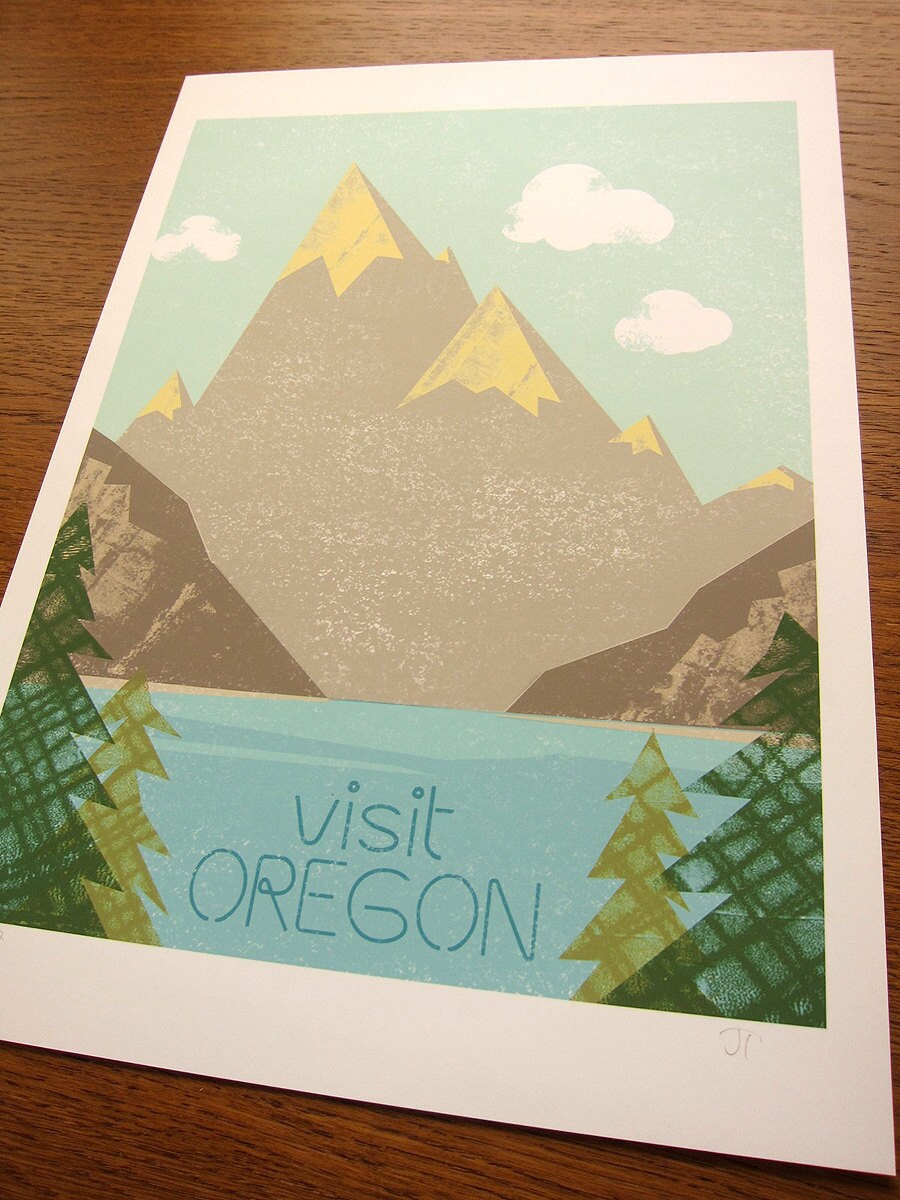 Visit Oregon Print - Etsy