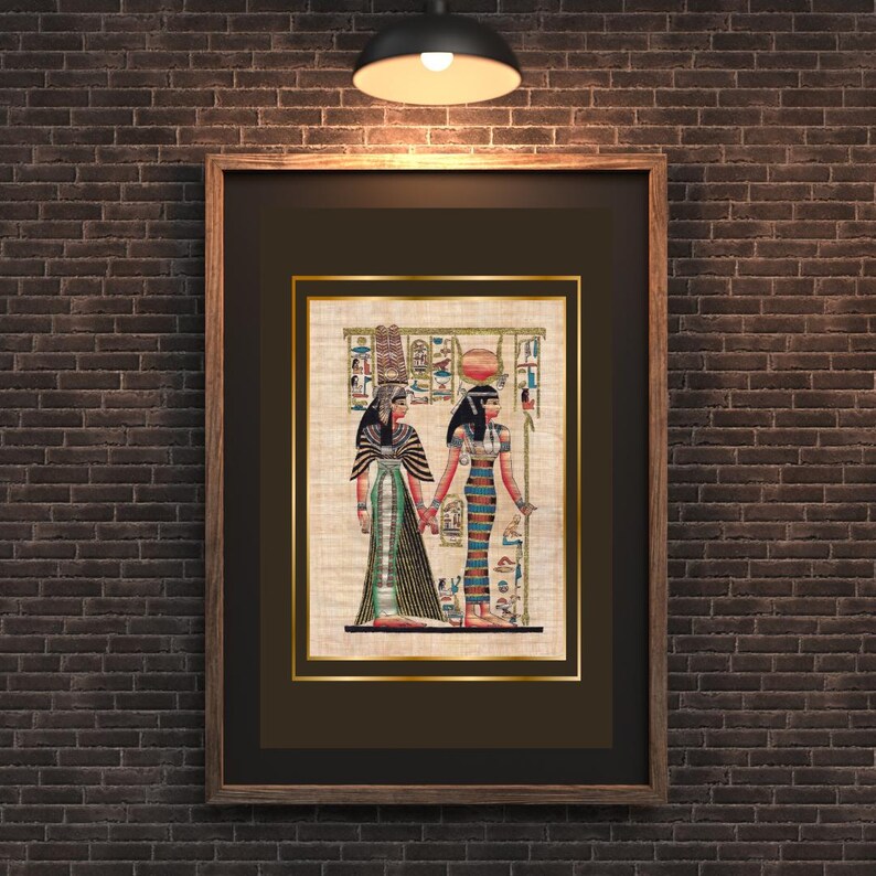 Set of 3 Ancient Egyptian Papyrus Wall Art Prints, Pharaoh and Goddess ...