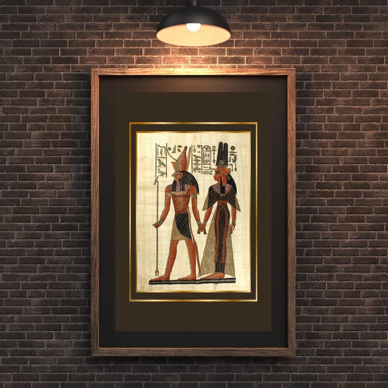 Set of 3 Ancient Egyptian Papyrus Wall Art Prints, Pharaoh and Goddess ...
