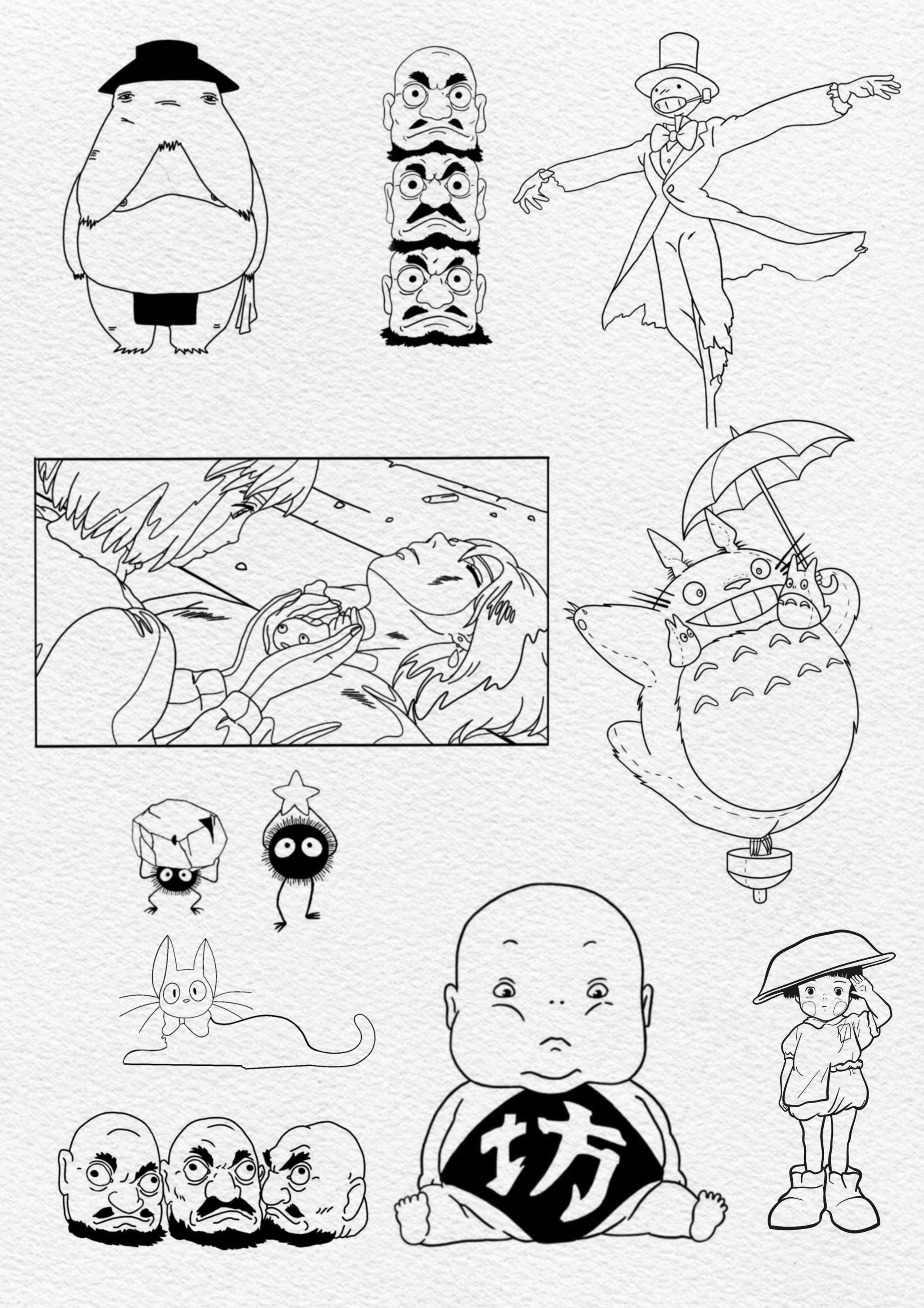 50 Studio Ghibli Flash Tattoos – Digital Download for Tattoo Artists ...