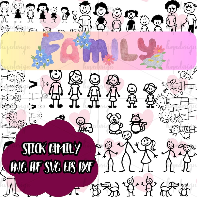 Stick Figures Svg - Etsy