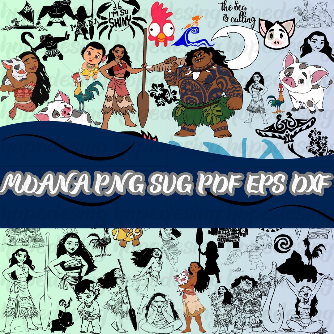 Moana Maui Pua Heihei SVG PNG Bundle - Disneymoana Clipart Set,baby ...