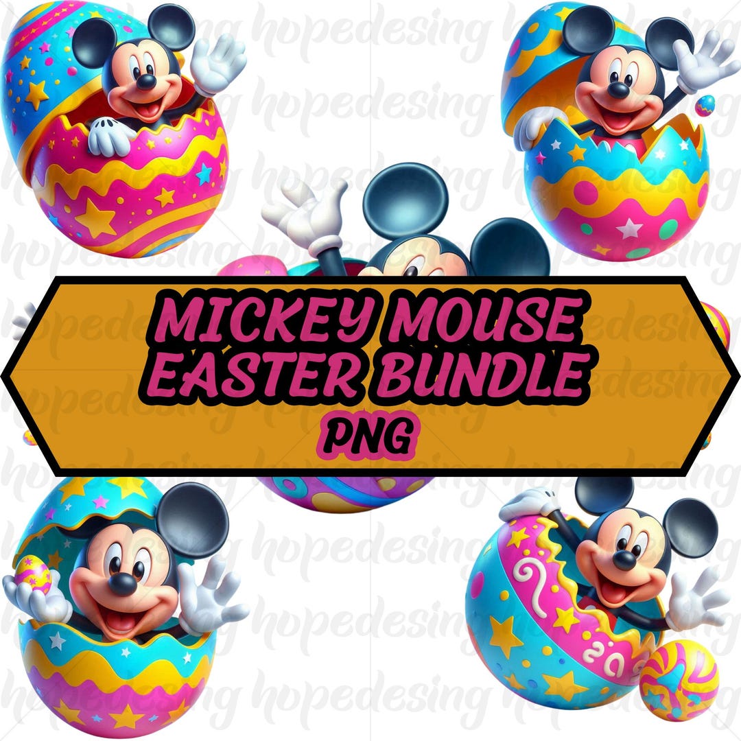 Mickey Mouse Easter Clipart Bundle: Eggs PNG Files (digital Download - Etsy