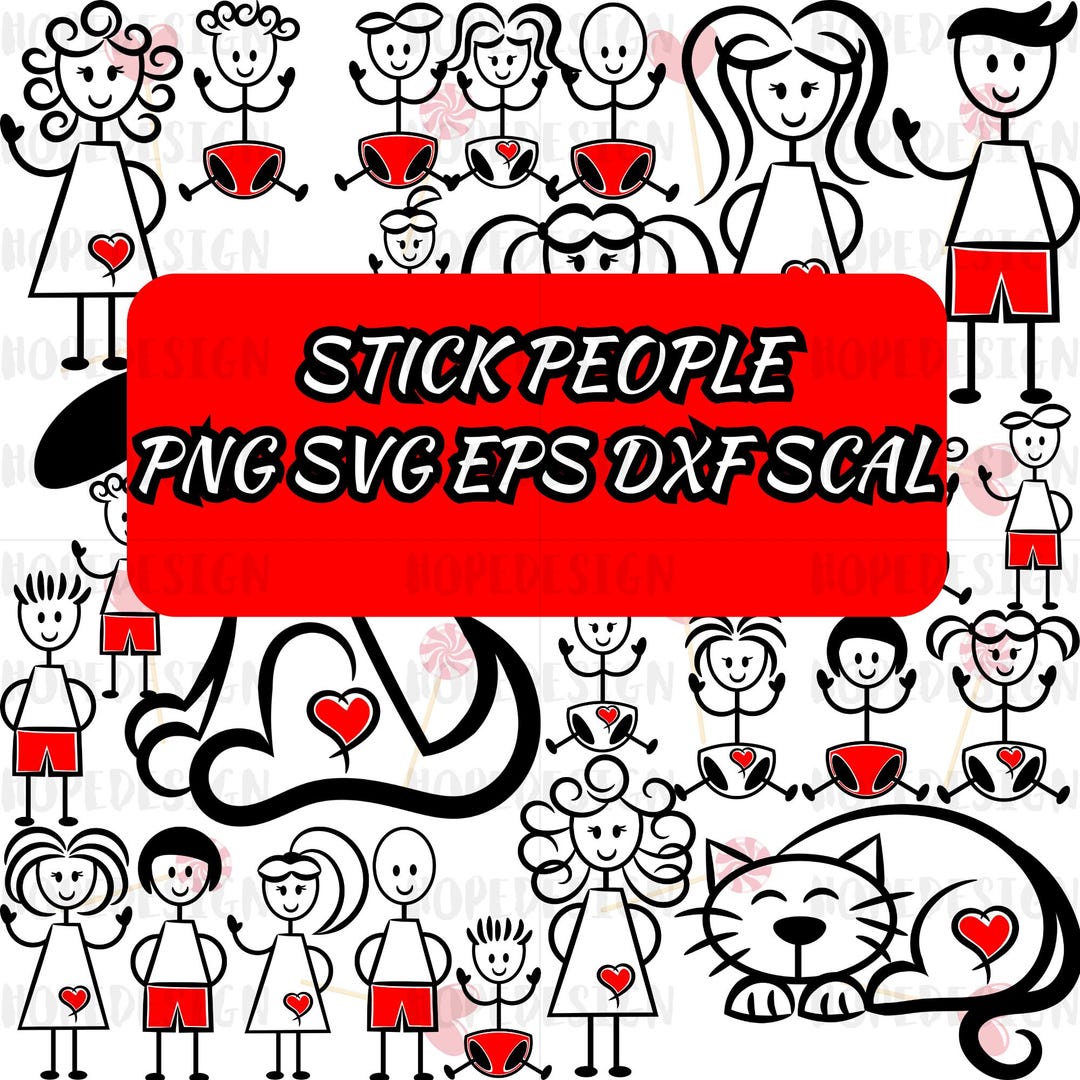 Stick Family SVG Bundle - Stick Figure Family Clipart,stick Family Cut ...