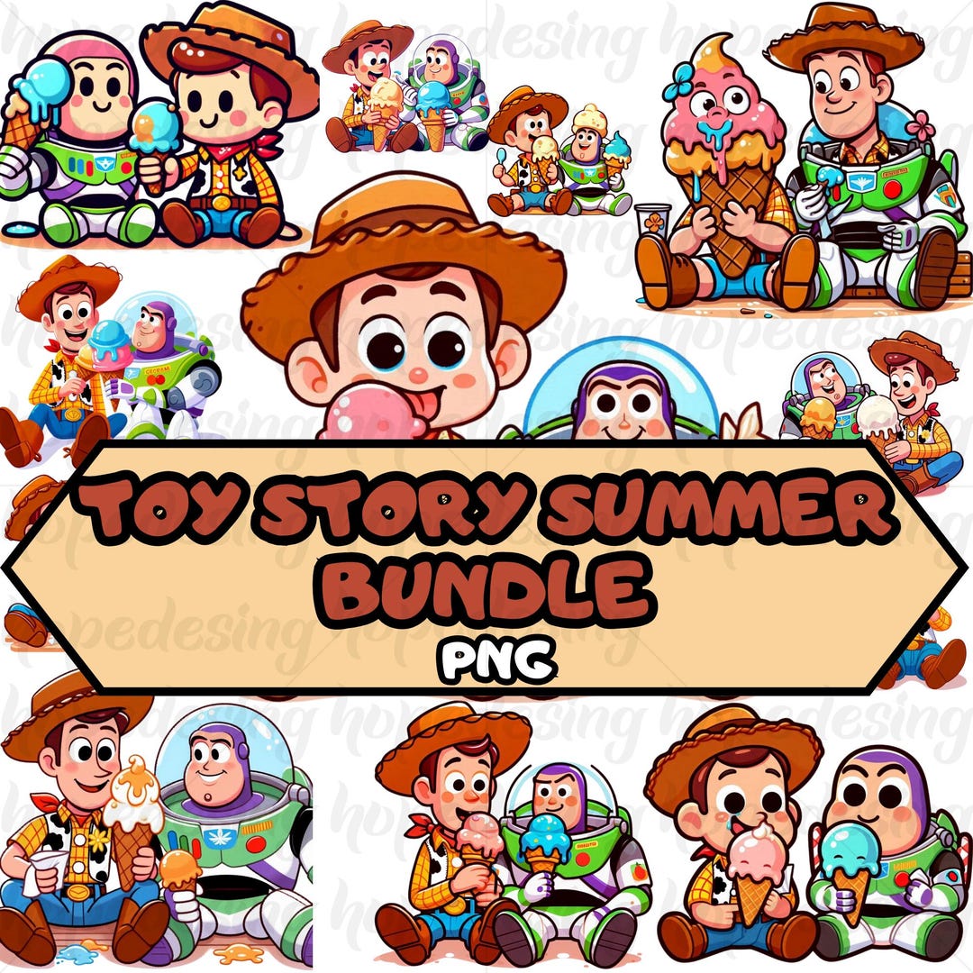 Toy Story Summer Ice Cream PNG - Cute Toy Story Beach Clipart,woody and ...