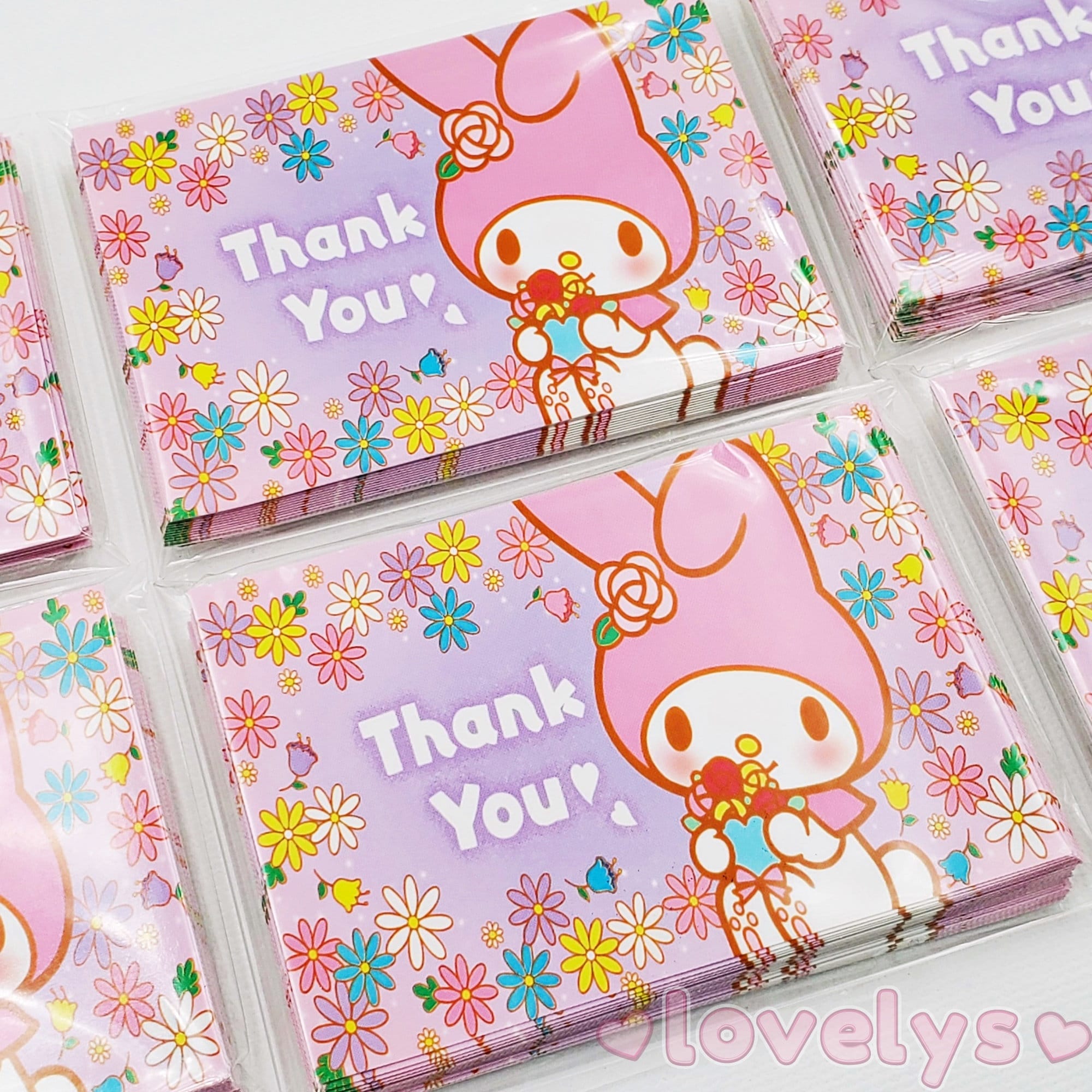 20 Pcs Lovely My Melody With Flowers Thank You Stickers, Kpop Seal ...
