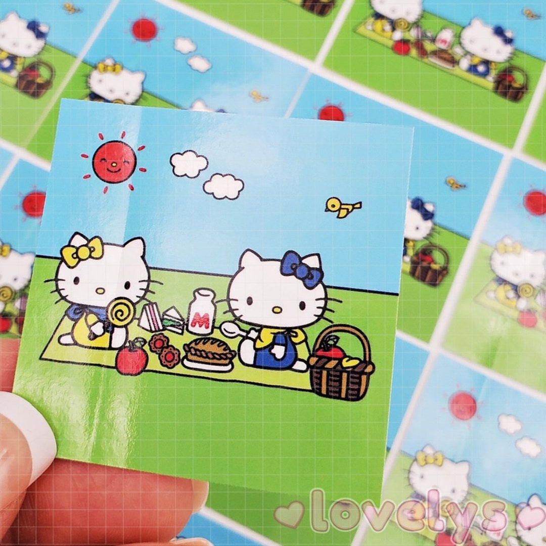 40 Pcs Sanrio Hello Kitty Friends Picnic Sticker Lot, Square Seal ...
