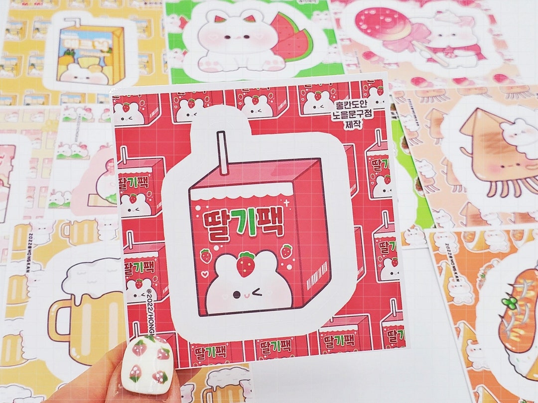 10 Stickers Strawberry Milk, Orange Juice, Lollipop, Watermelon, Sushi ...