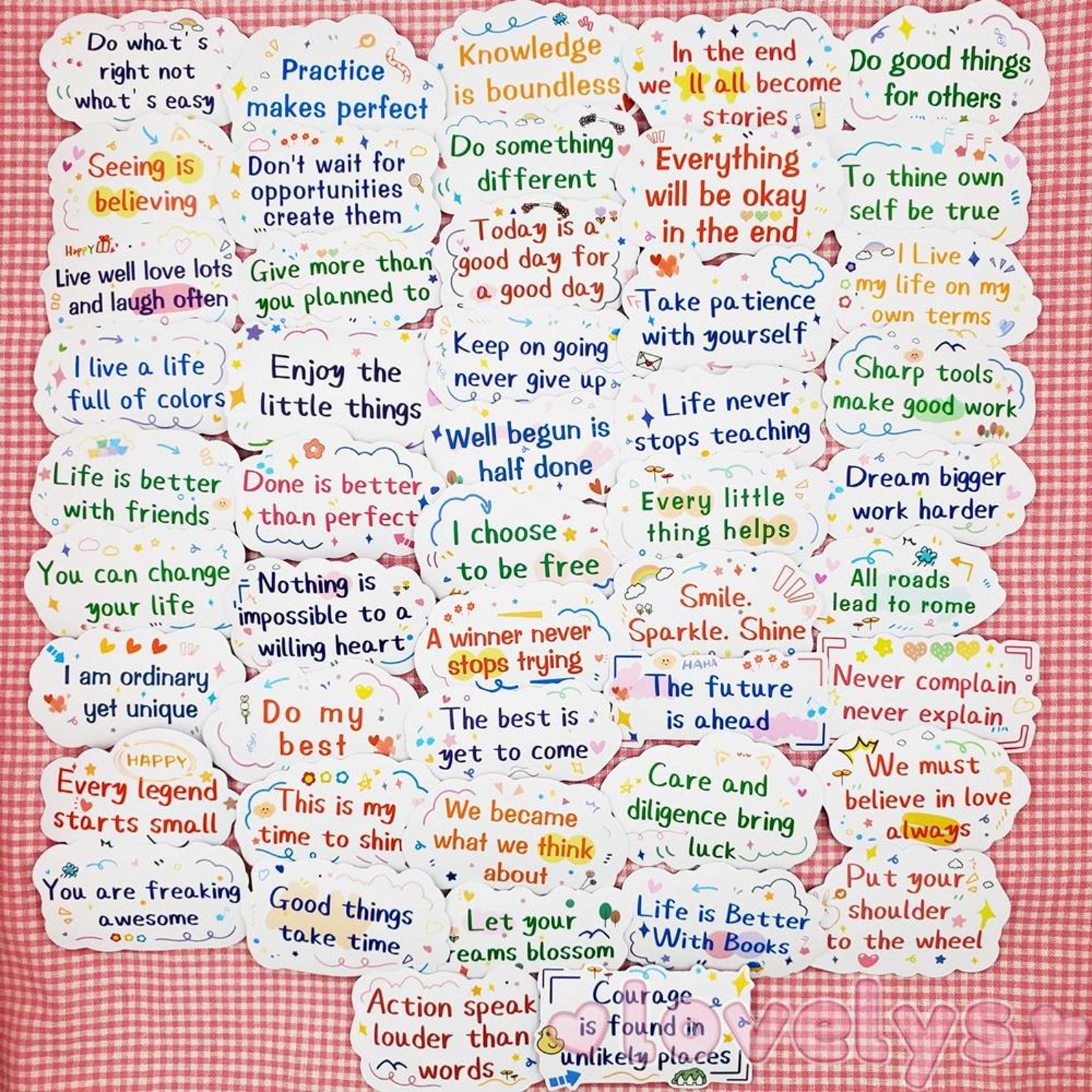 50 Pcs Inspirational Quote Stickers, Spiritual, Pep Talk, Message ...