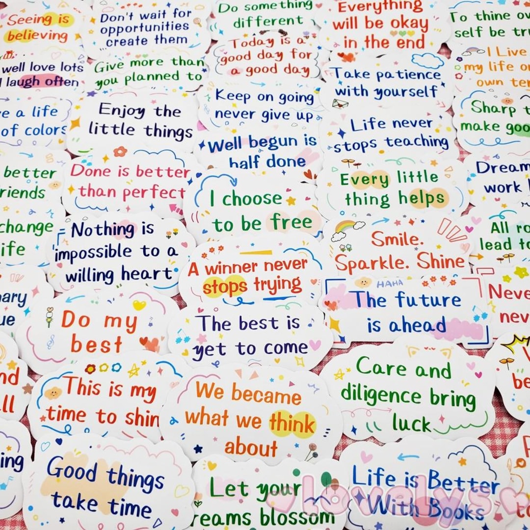 50 Pcs Inspirational Quote Stickers, Spiritual, Pep Talk, Message ...