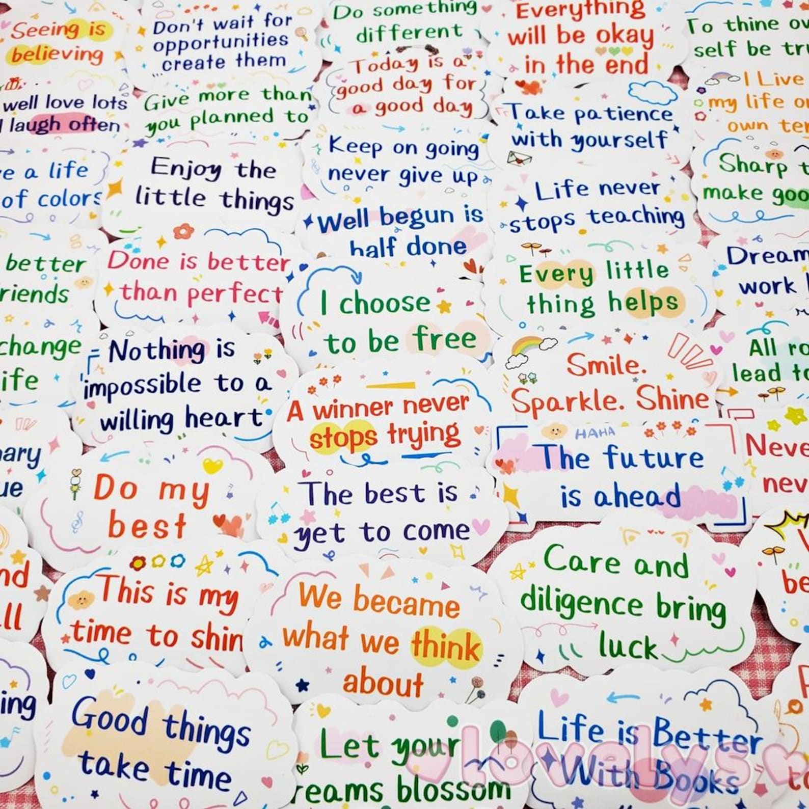 50 Pcs Inspirational Quote Stickers, Spiritual, Pep Talk, Message ...