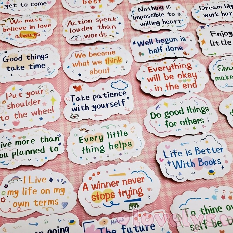 50 Pcs Inspirational Quote Stickers, Spiritual, Pep Talk, Message ...