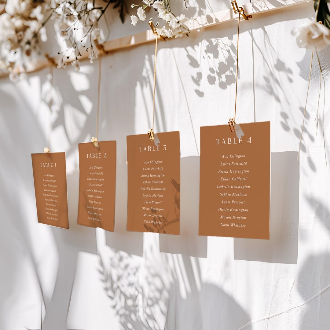 Wedding Seating Chart Canva Template Modern Mirror Seating Chart DIY ...