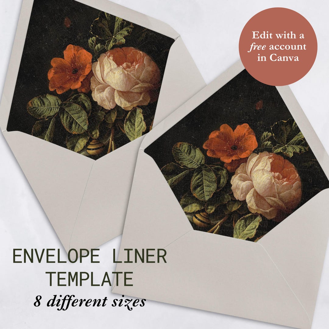 Custom Envelope Liner Template Digital Download, Print at Home ...