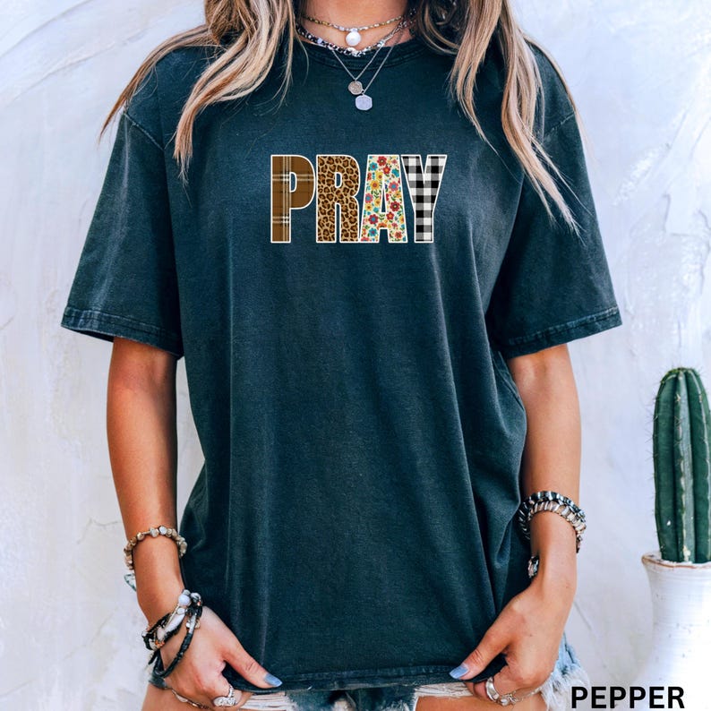 Christian Pray Shirt, Comfort Color Tee. Faith Inspired Top, Garment ...