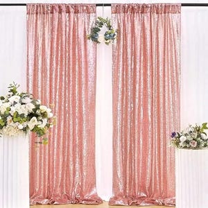 2 Panels Sequin Backdrop Curtain – 2ftx8ft Glitter Shimmer Drapes for ...