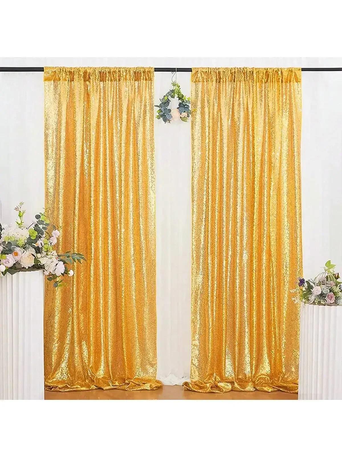 2 Panels Sequin Backdrop Curtain – 2ftx8ft Glitter Shimmer Drapes for ...