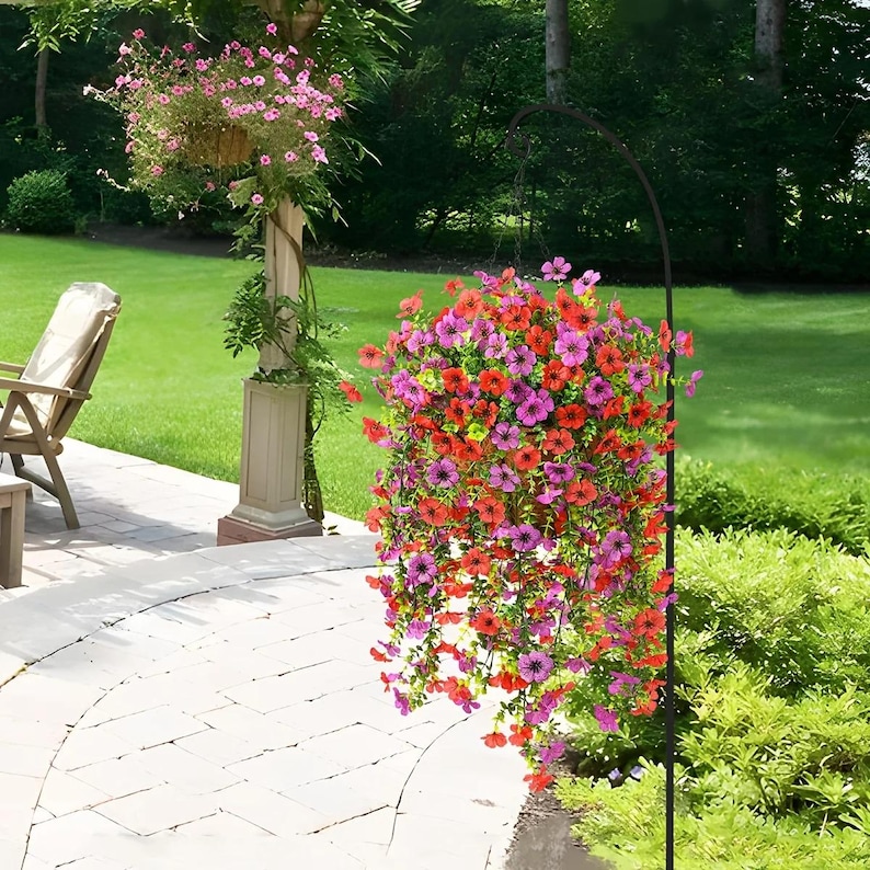 2pcs Hanging Artificial Flowers Plants -outdoors Spring Summer ...